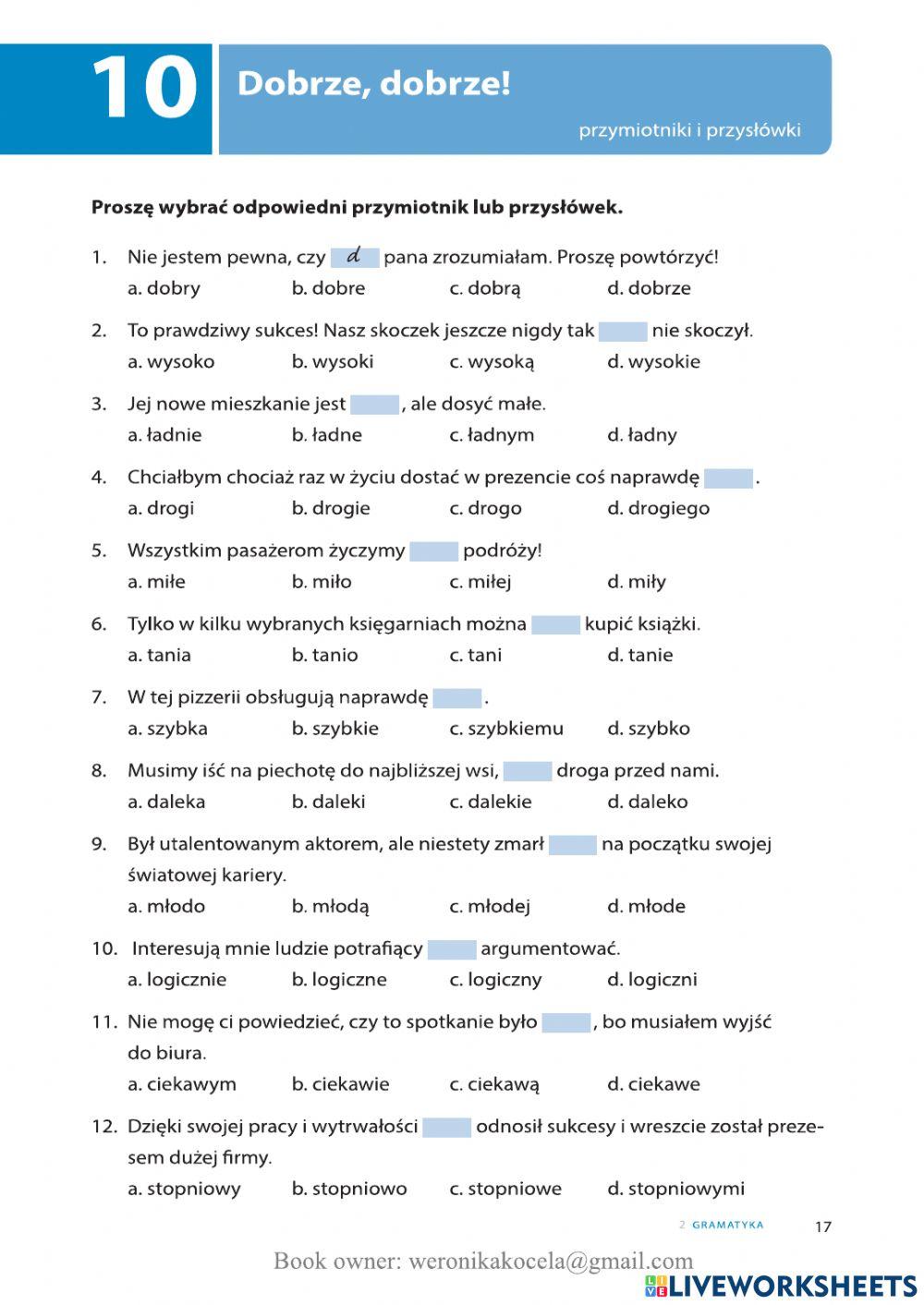 Przyimek-przysł… | Free Interactive Worksheets | 2336566