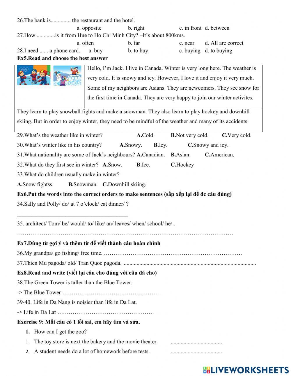grade5-hk2-test 6 online exercise for | Live Worksheets