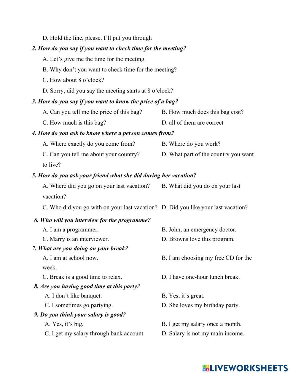 HA4- SAMPLE TEST | Free Interactive Worksheets | 6953342