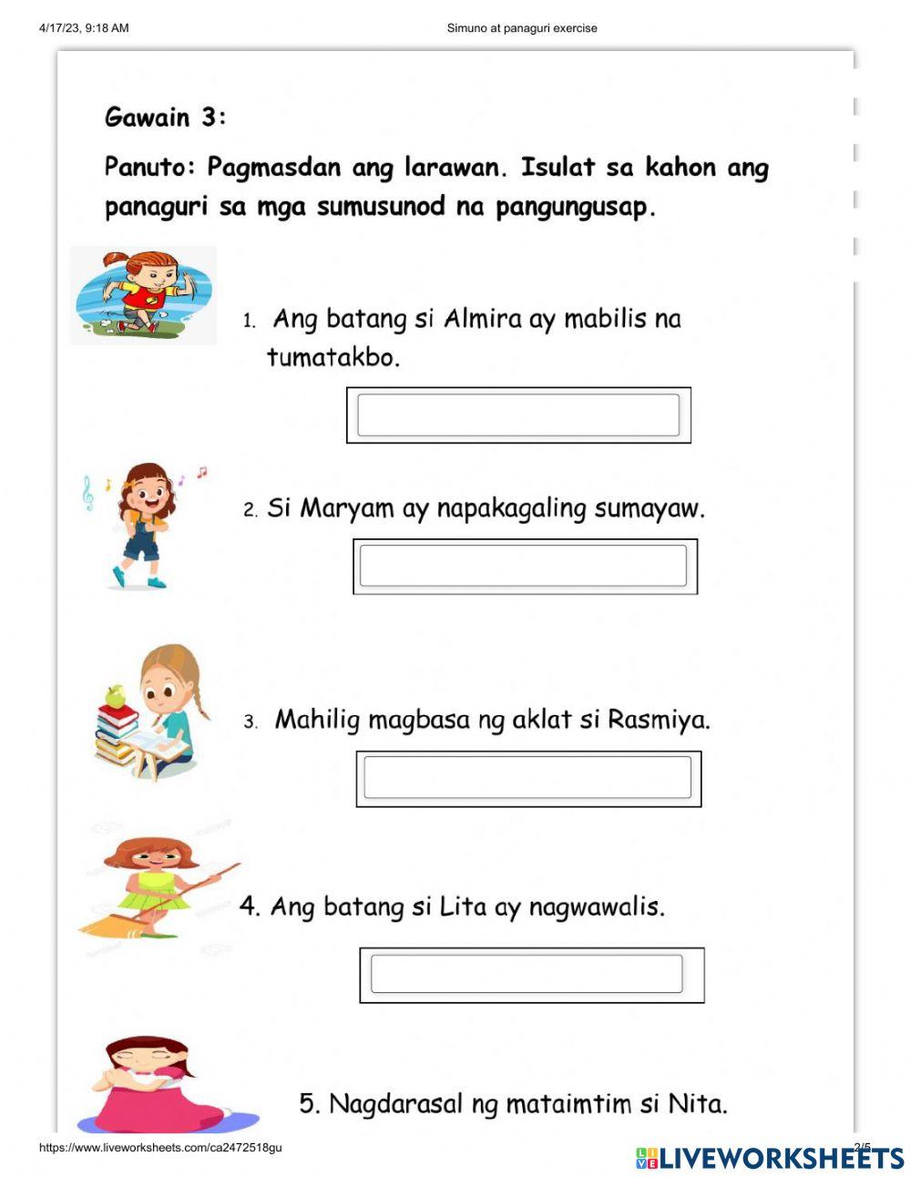 Uri Ng Pangungusap Online Exercise For Live Worksheets, 54% OFF
