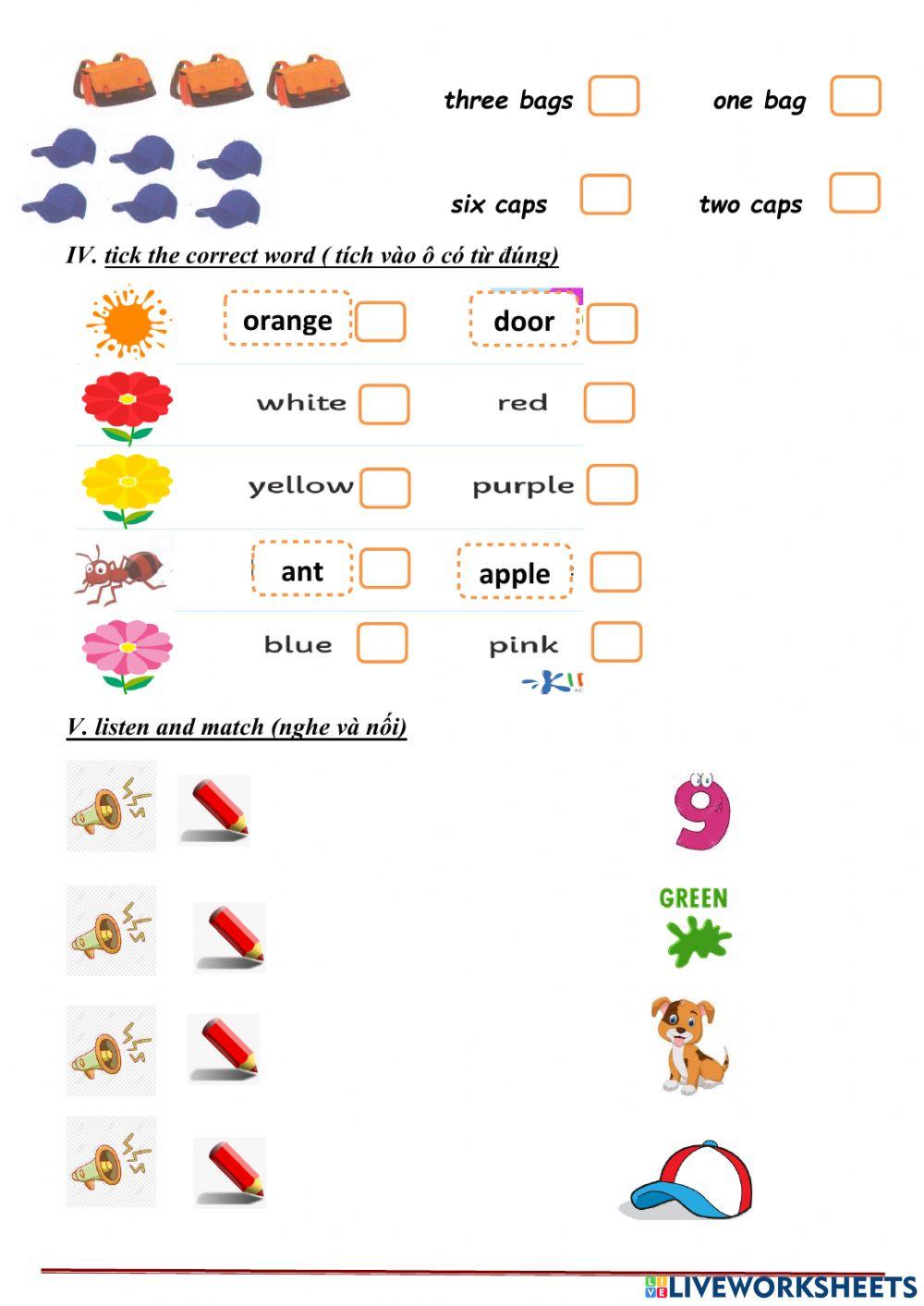 LESSON 11 WHAT COLOR IS IT? online exercise for | Live Worksheets