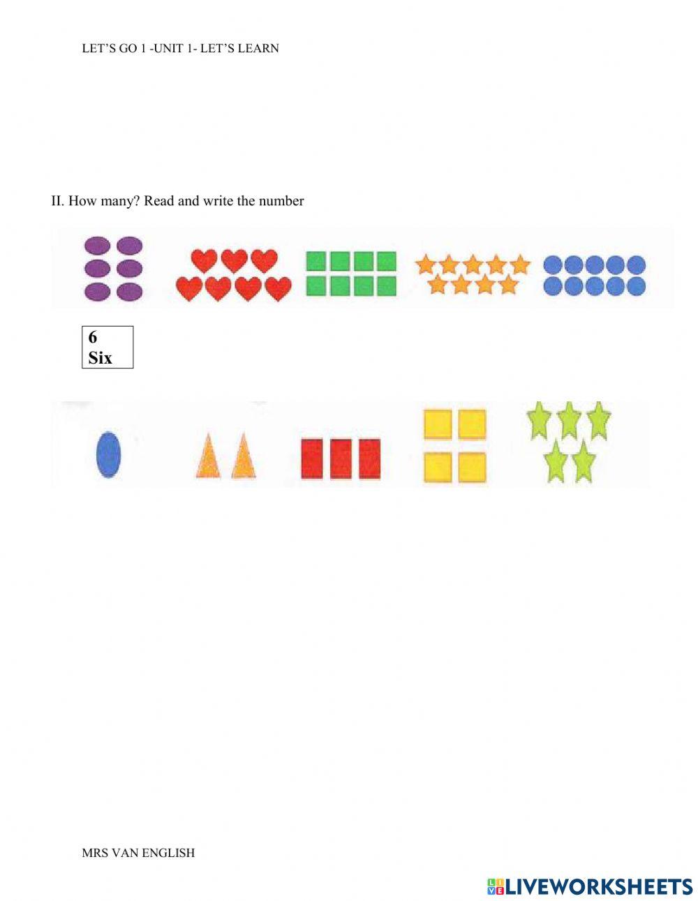 LET'S GO 1 UNIT… | Free Interactive Worksheets | 6979605