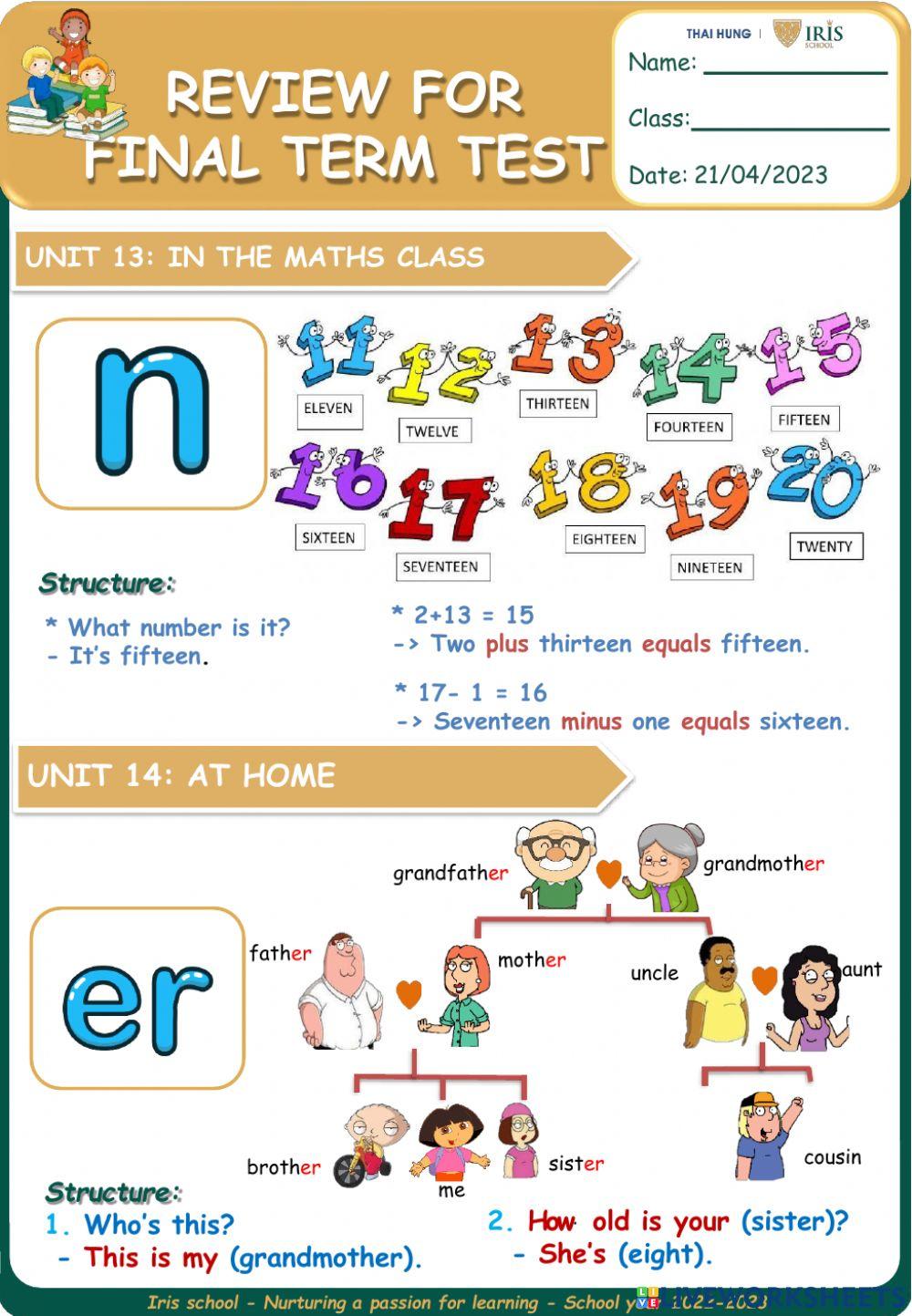 GRADE 2-REVIEW online exercise for | Live Worksheets