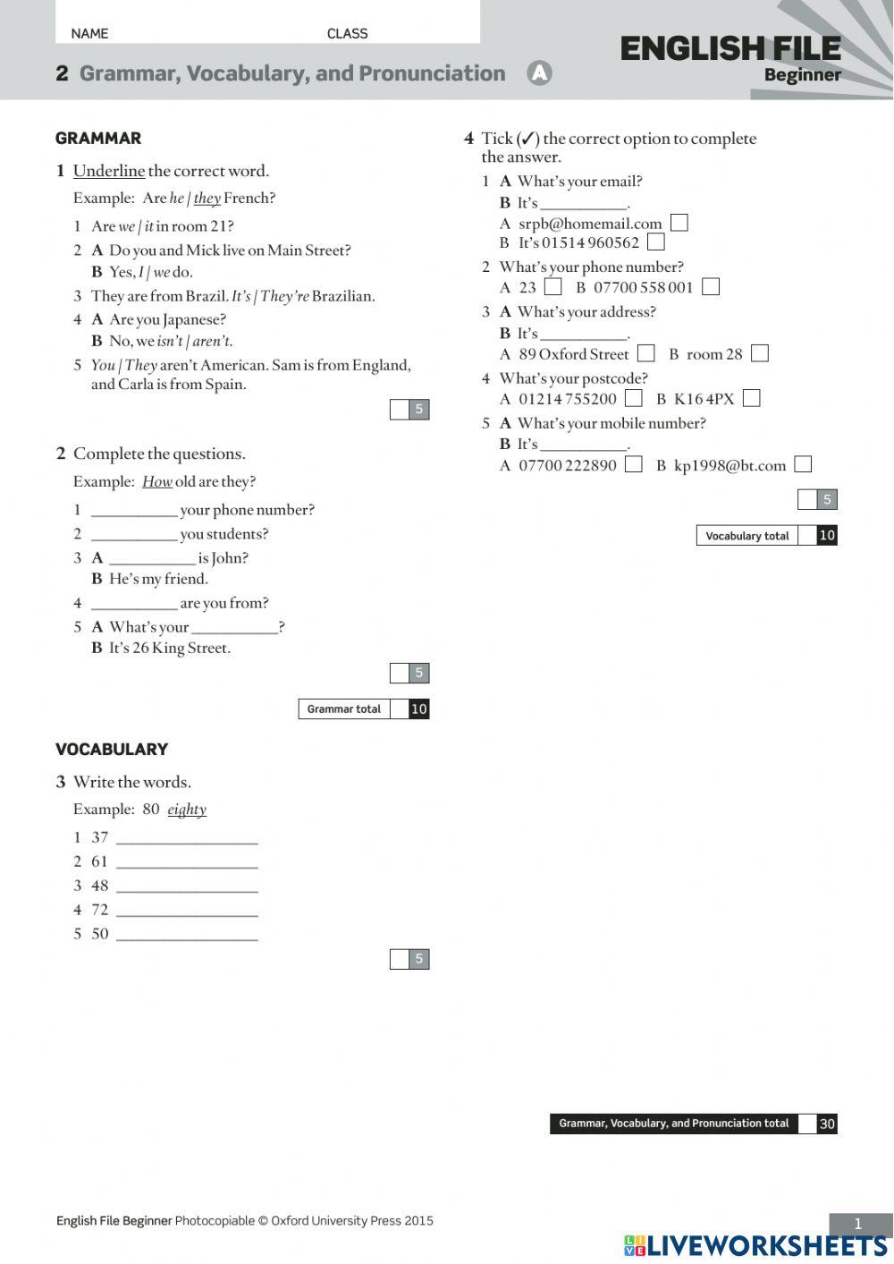 1ST YEAR U1-U2 | Free Interactive Worksheets | 6961272