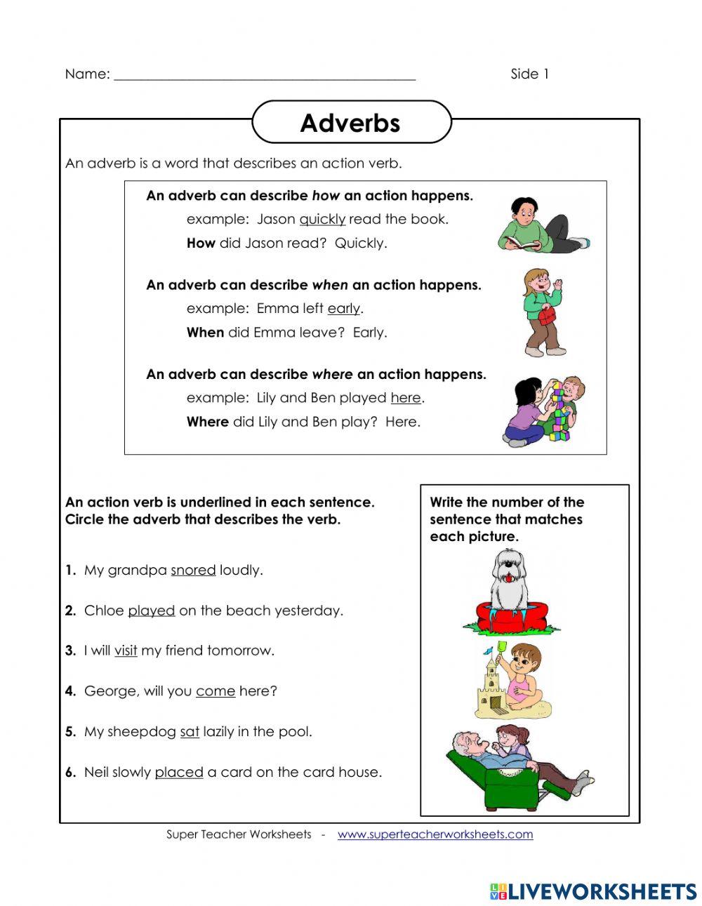 Adverbs side 1 online exercise for | Live Worksheets