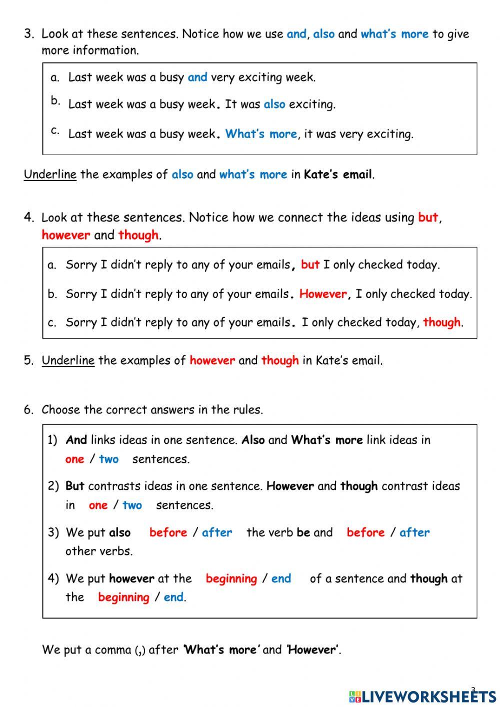 Personal email | Free Interactive Worksheets | 7249108