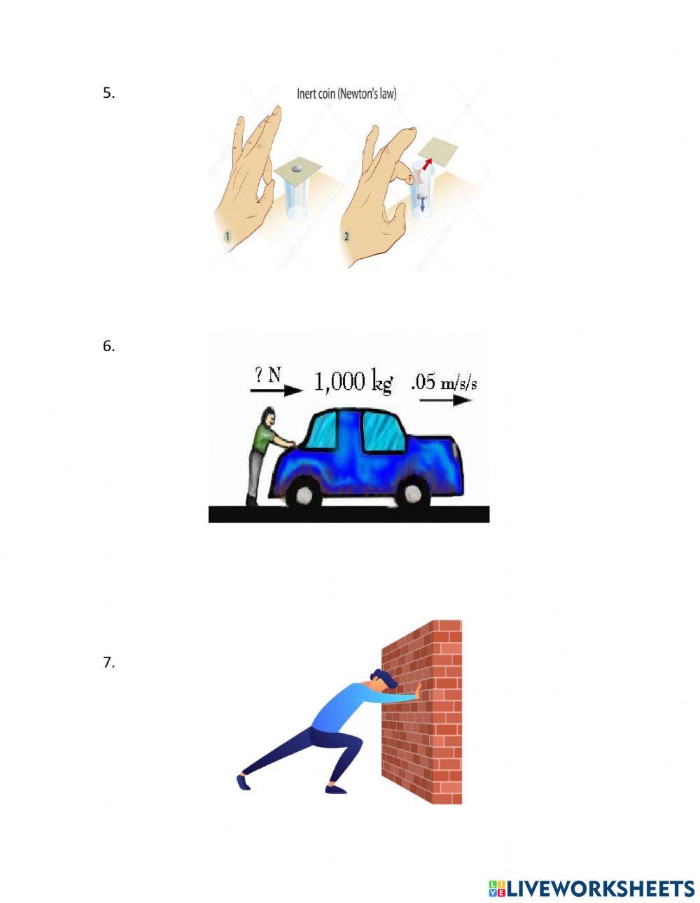 Newton's Law of Motion - RECALL online exercise for | Live Worksheets