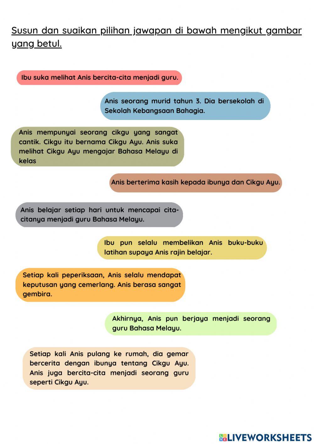 Aktiviti Menulis worksheet | Live Worksheets