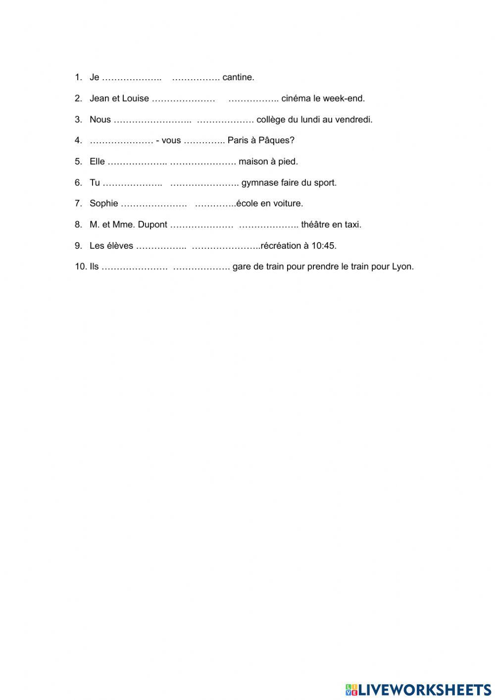 2336994 | Le verbe ALLER | aberiaibur | LiveWorksheets