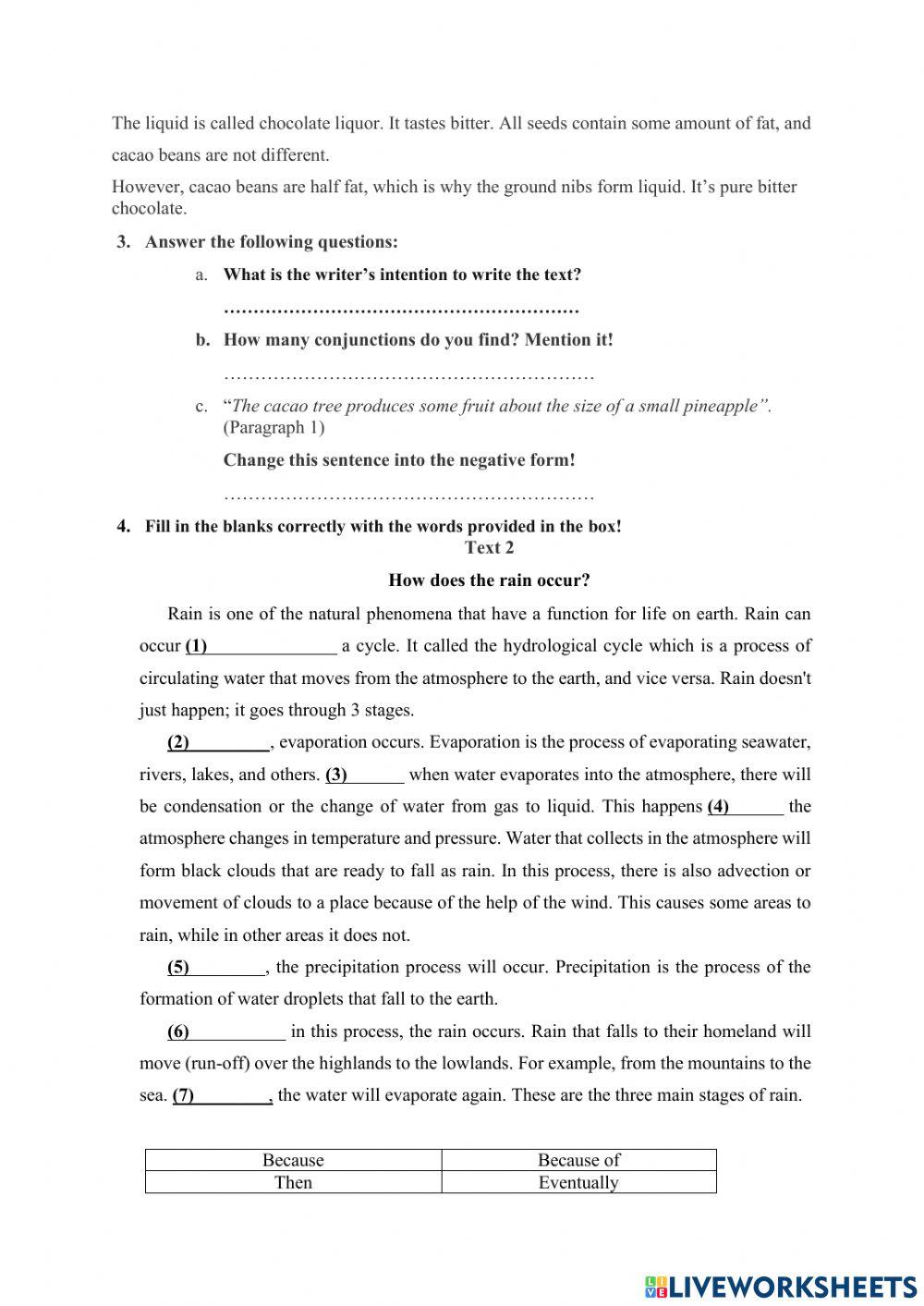 LKPD Explanation Text exercise | Live Worksheets