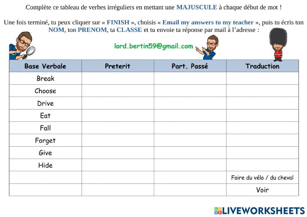 Verbes 4e online exercise for | Live Worksheets