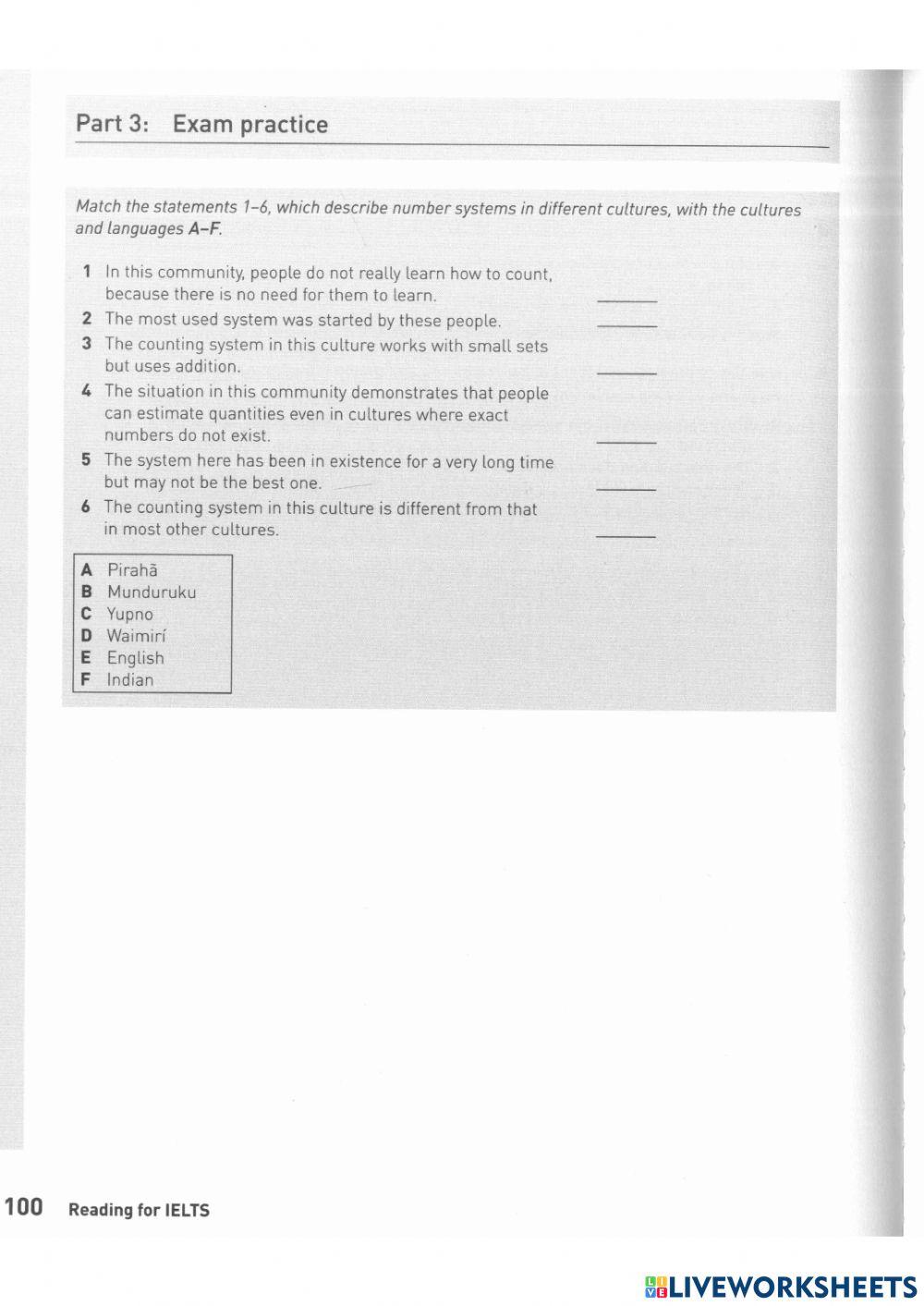 IELTS 5.0 - Unit 5 -Lesson 1 - Reading practice worksheet | Live Worksheets