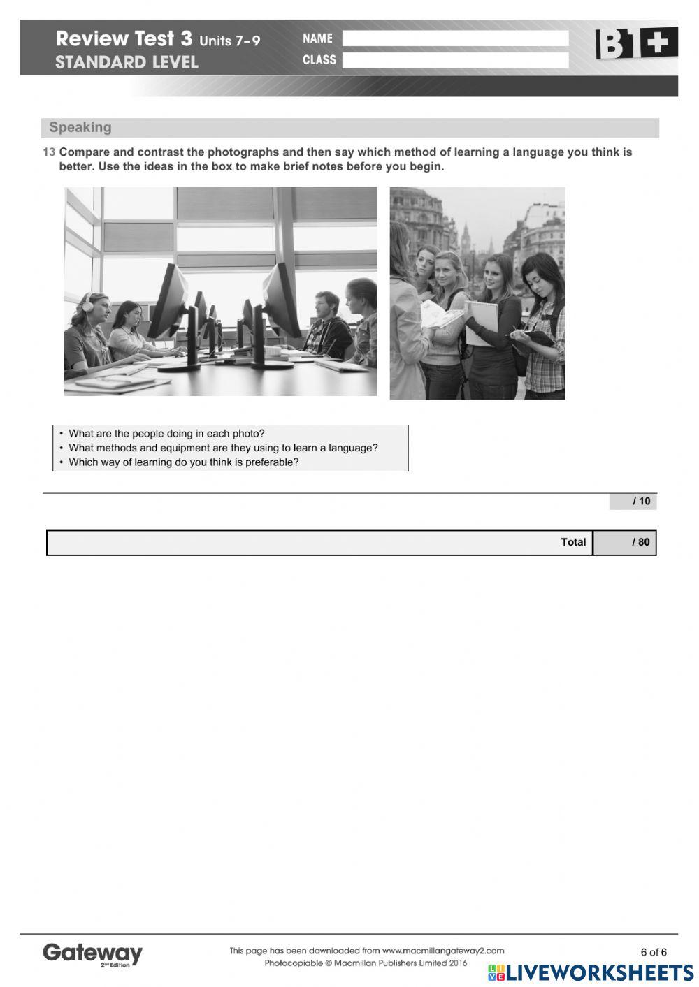 Gateway B1+ Rev… | Free Interactive Worksheets | 2581026