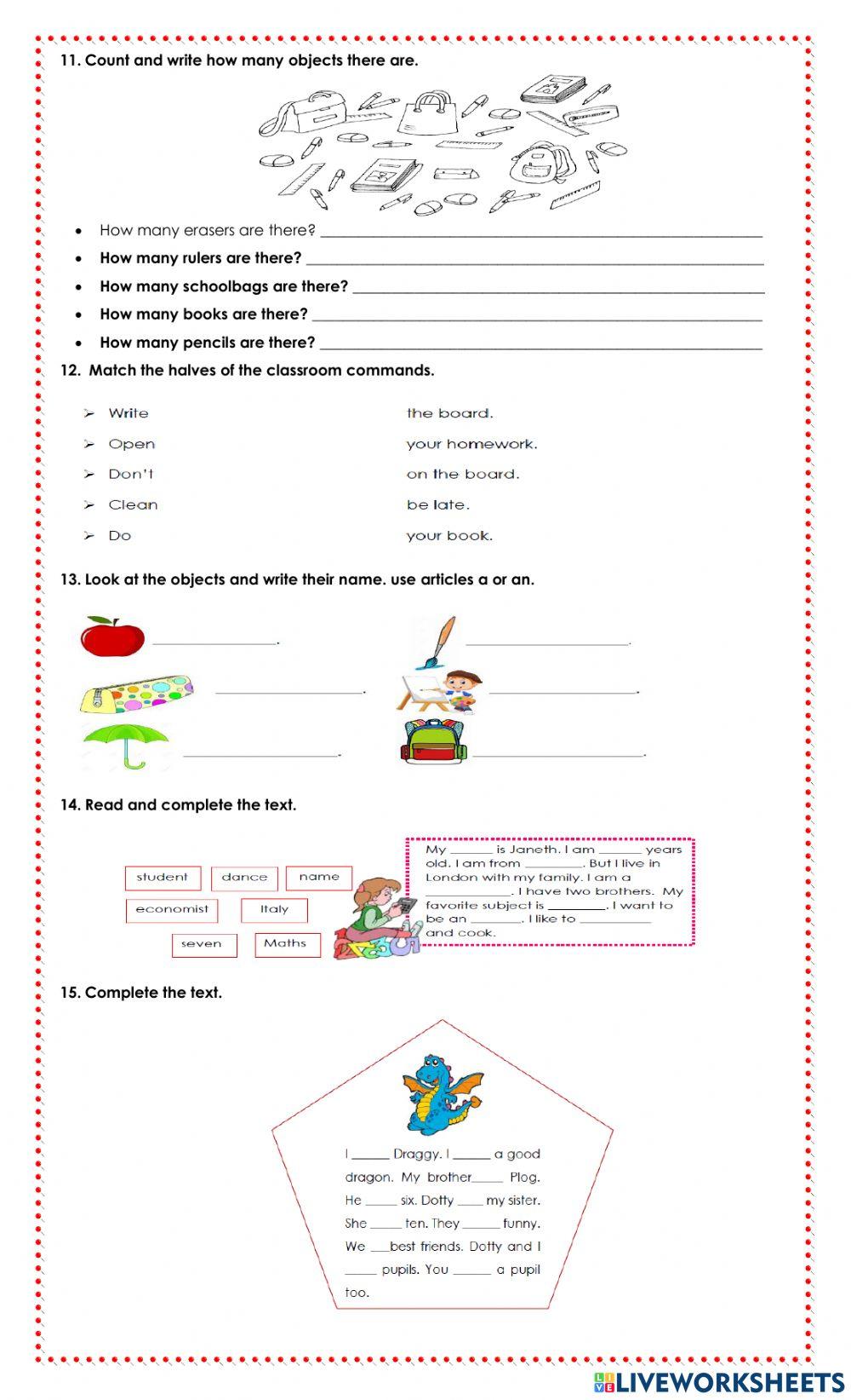 Materials 1 exercise | Live Worksheets