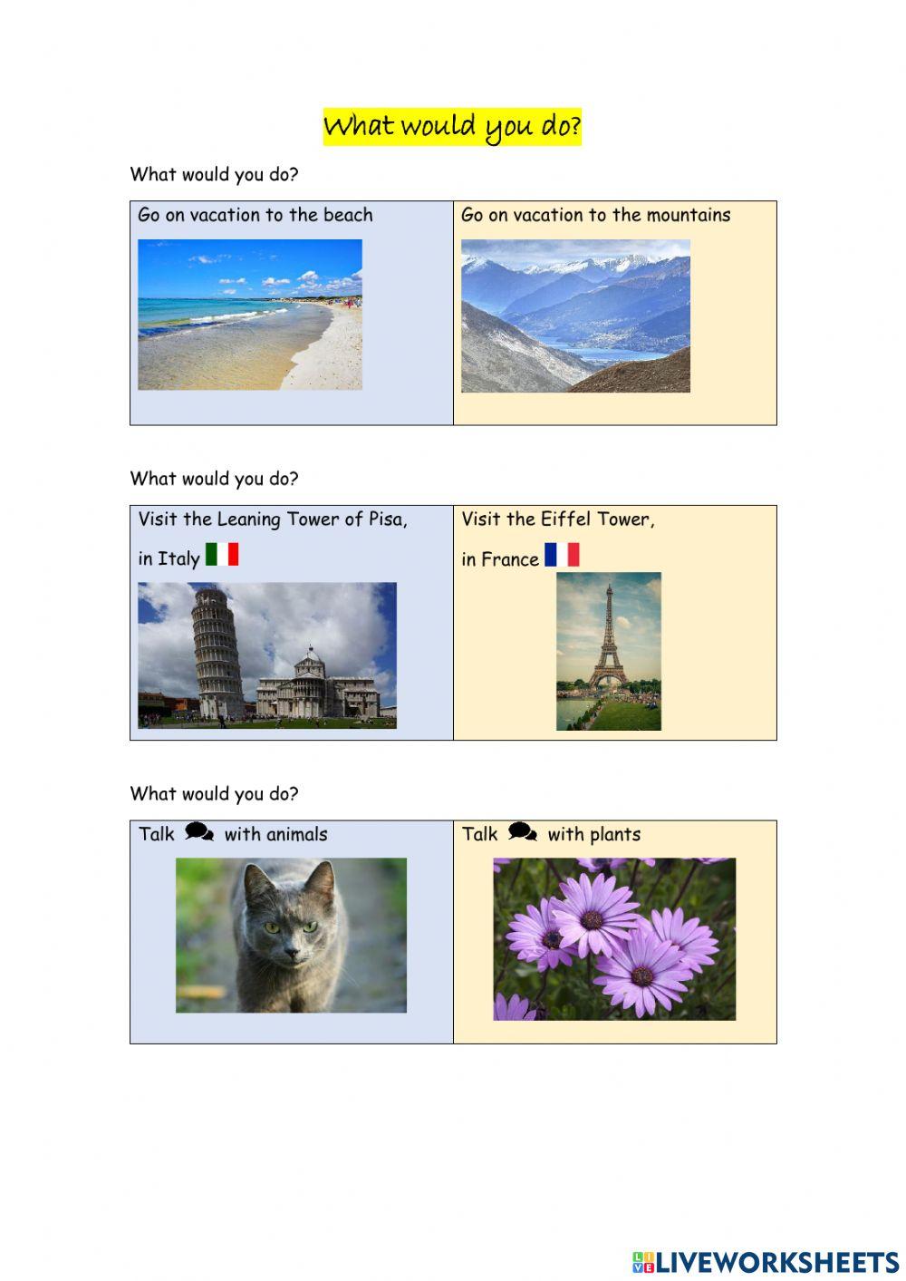What would you do? online exercise for | Live Worksheets