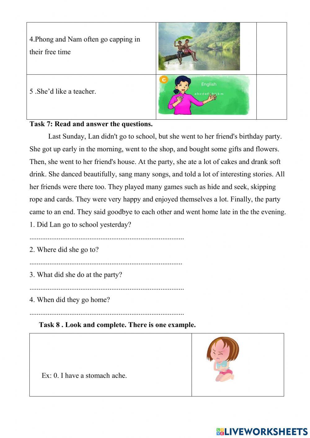 English 5-Test 2 worksheet | Live Worksheets