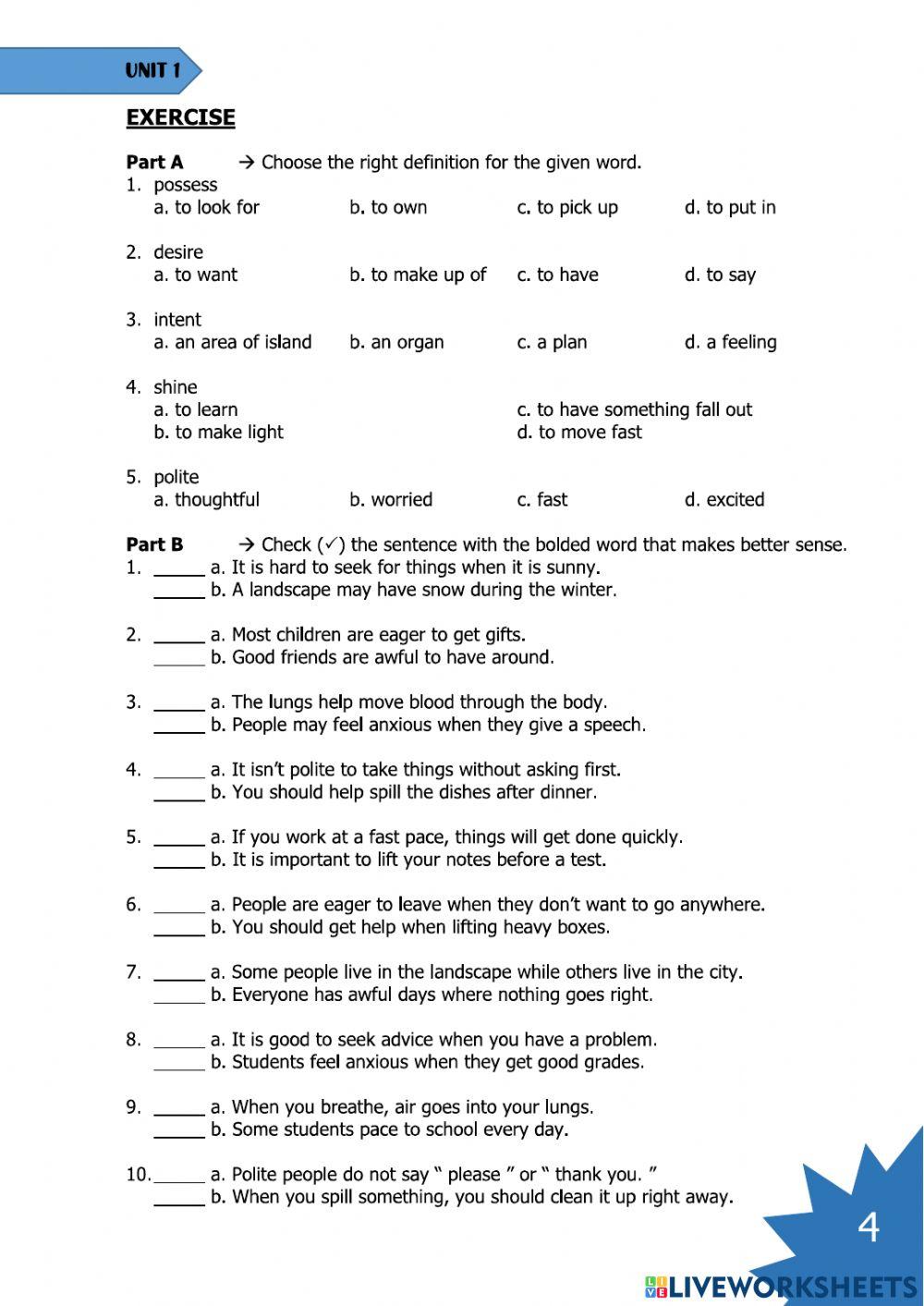 2337942 | Vocabulary exercise | Point English
