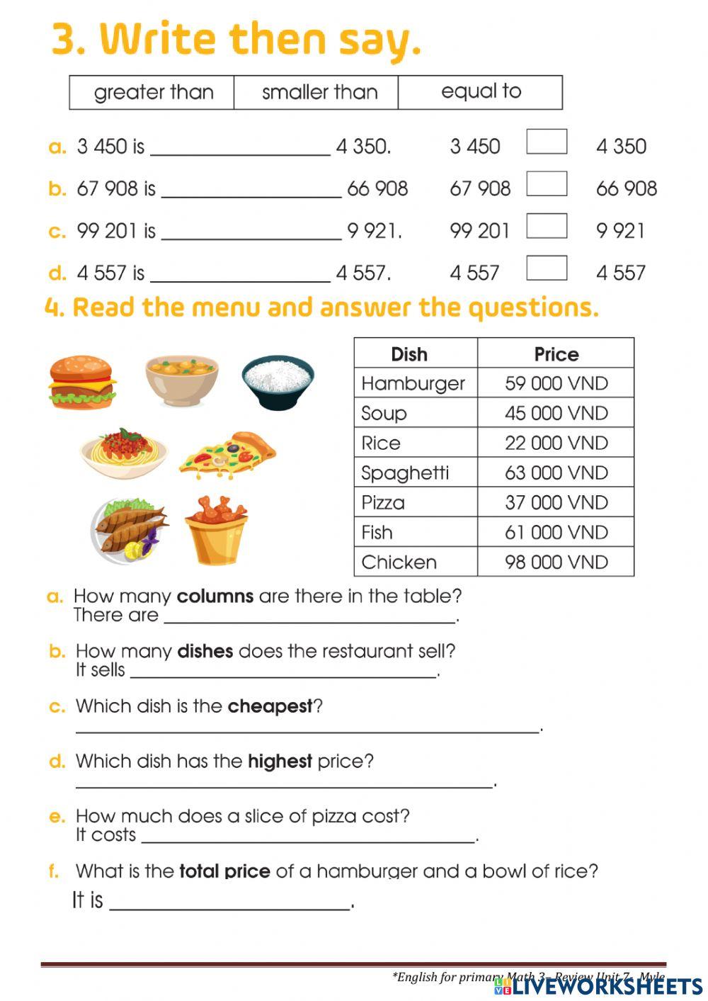 K3. Unit 7 Review online exercise for | Live Worksheets