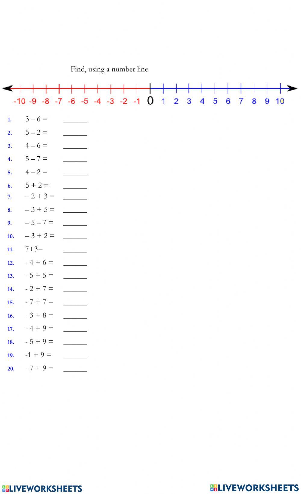 Adding Integers… | Free Interactive Worksheets | 2338163
