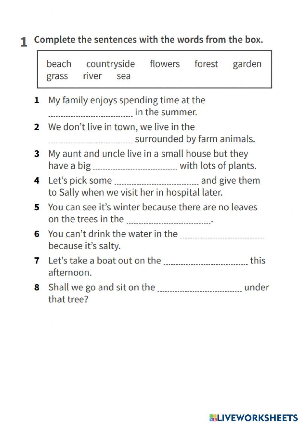 Places online exercise for 5 | Live Worksheets