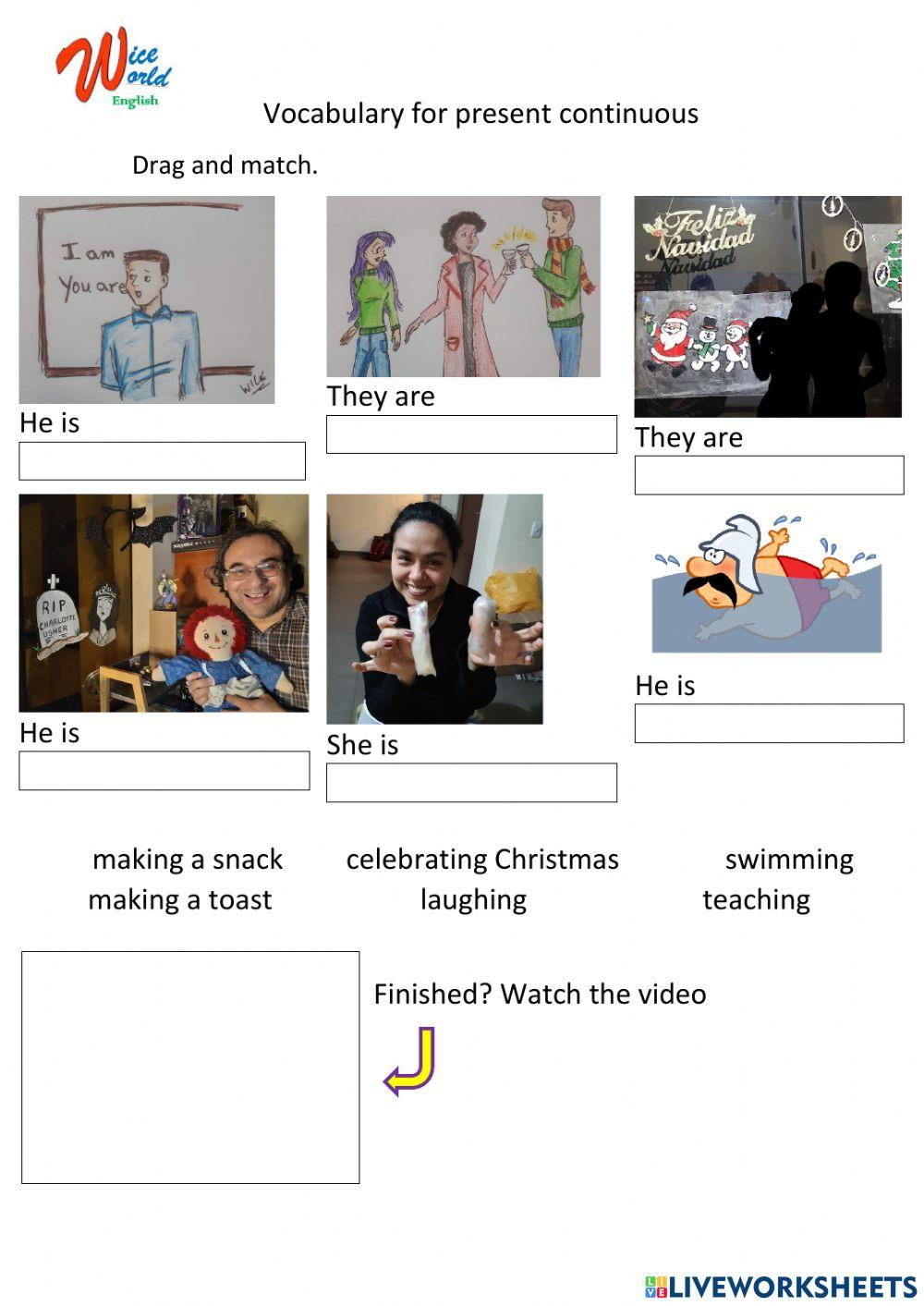 Present continuous 2210631 | Willy | Live Worksheets