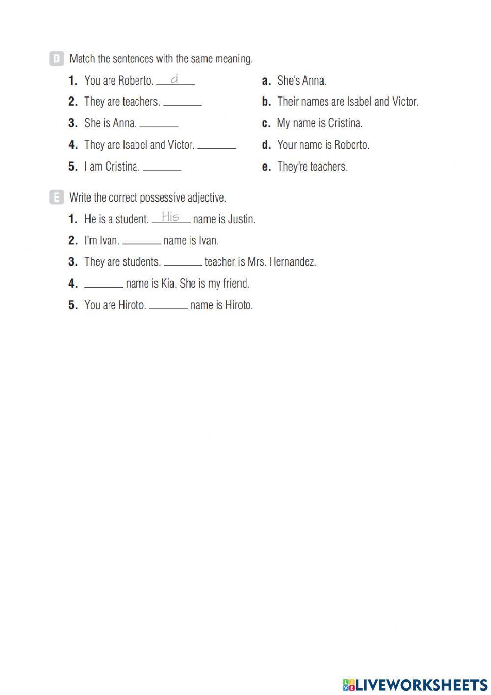 A0-01 WORKSHEET 1 worksheet | Live Worksheets