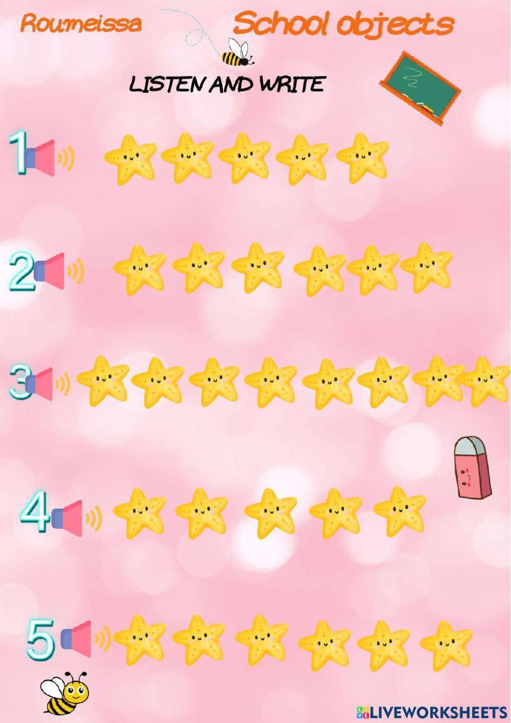 School objects online exercise for Grade 3 | Live Worksheets