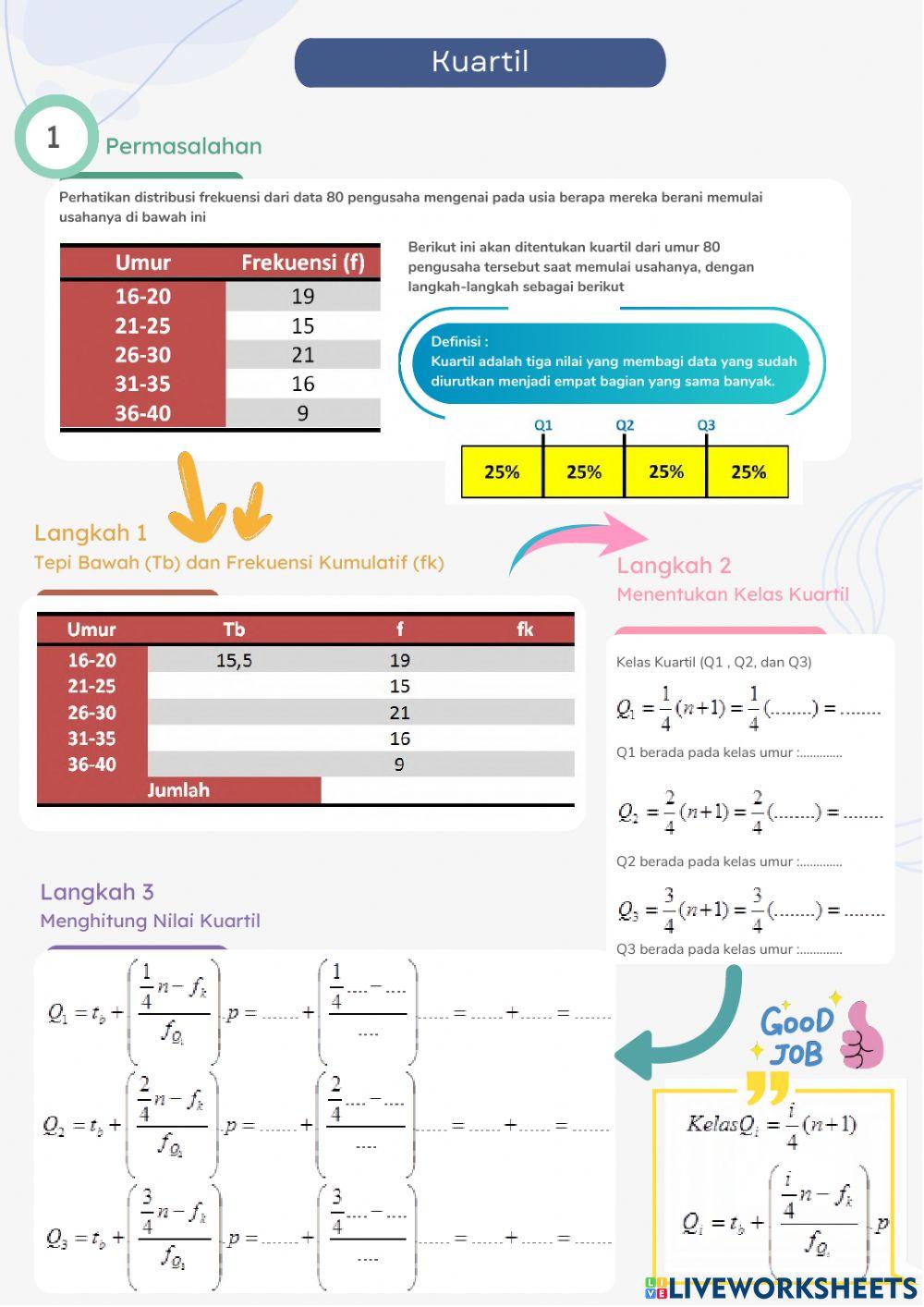 Kuartil Kelas X online exercise for | Live Worksheets