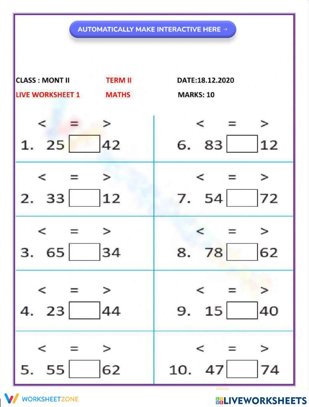 Term 2 live 1 interactive worksheet | Live Worksheets