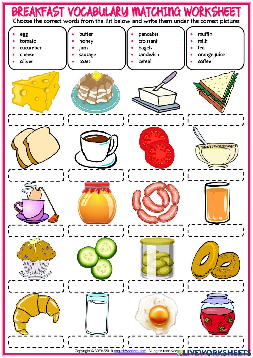 Breakfast Vocabulary 6965684 | lankhanh | Live