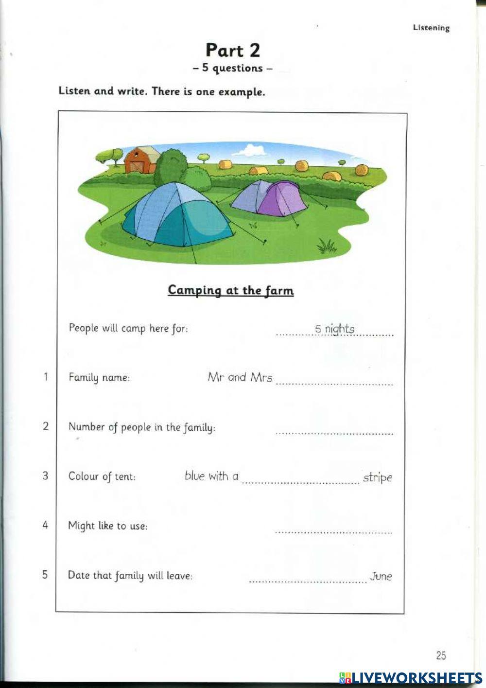 Flyers 9 Listening Part2 Test2 | a1practicetest7 | Live