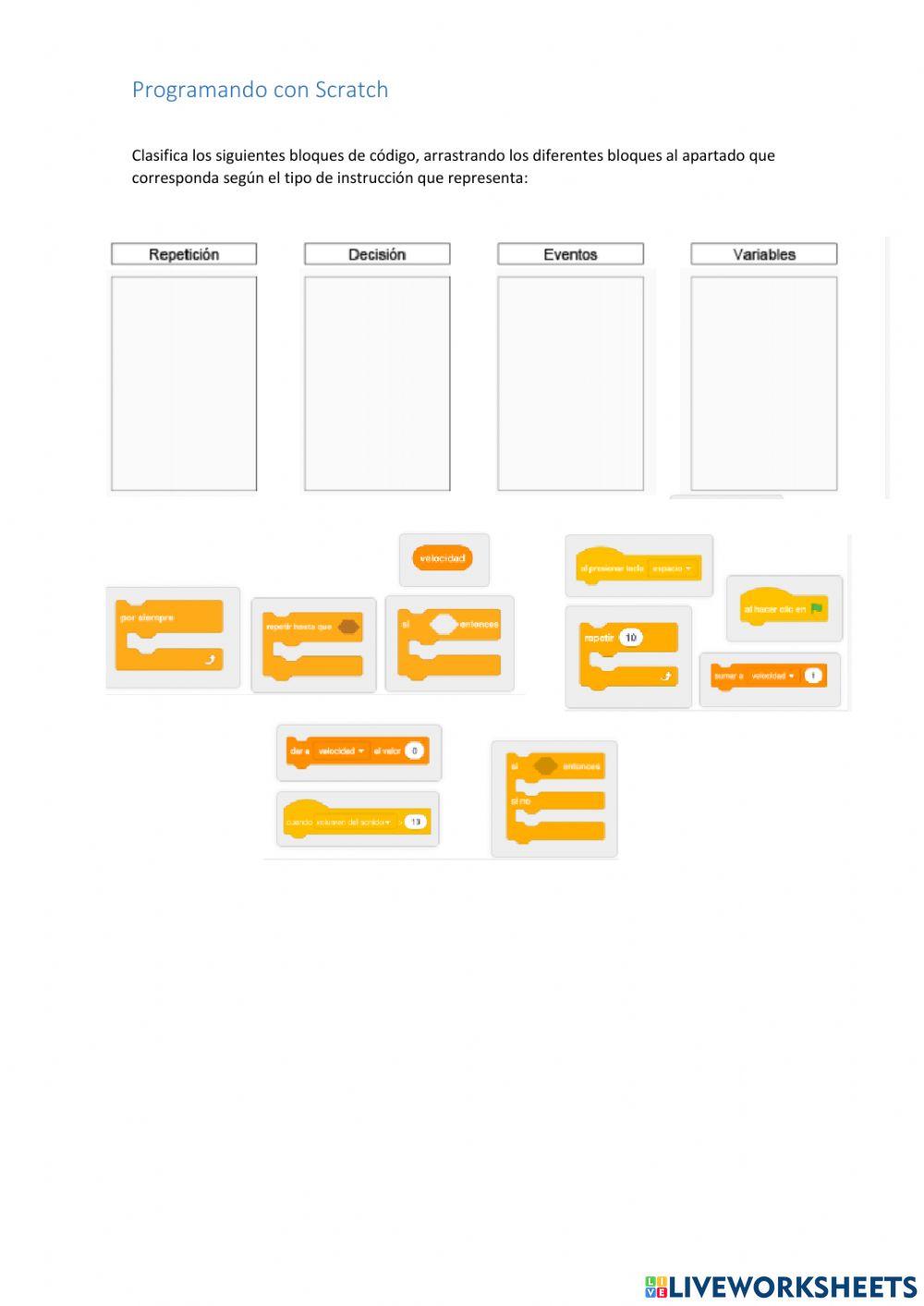 Programando con… | Free Interactive Worksheets | 6956414