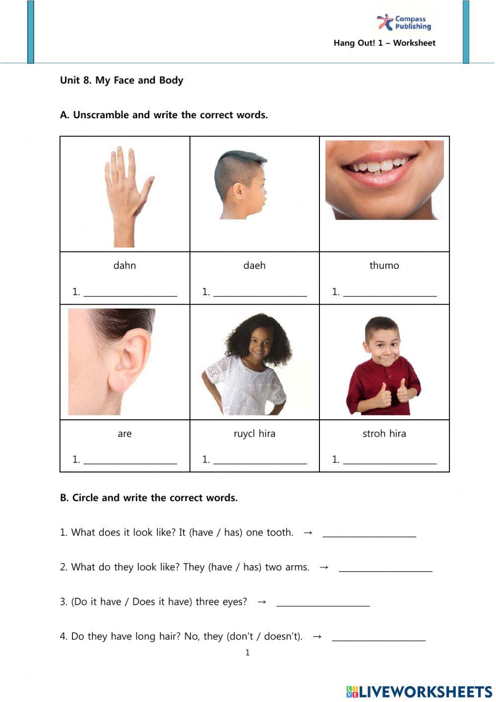 Hang Out 1 - Unit 8 Quiz online exercise for | Live Worksheets