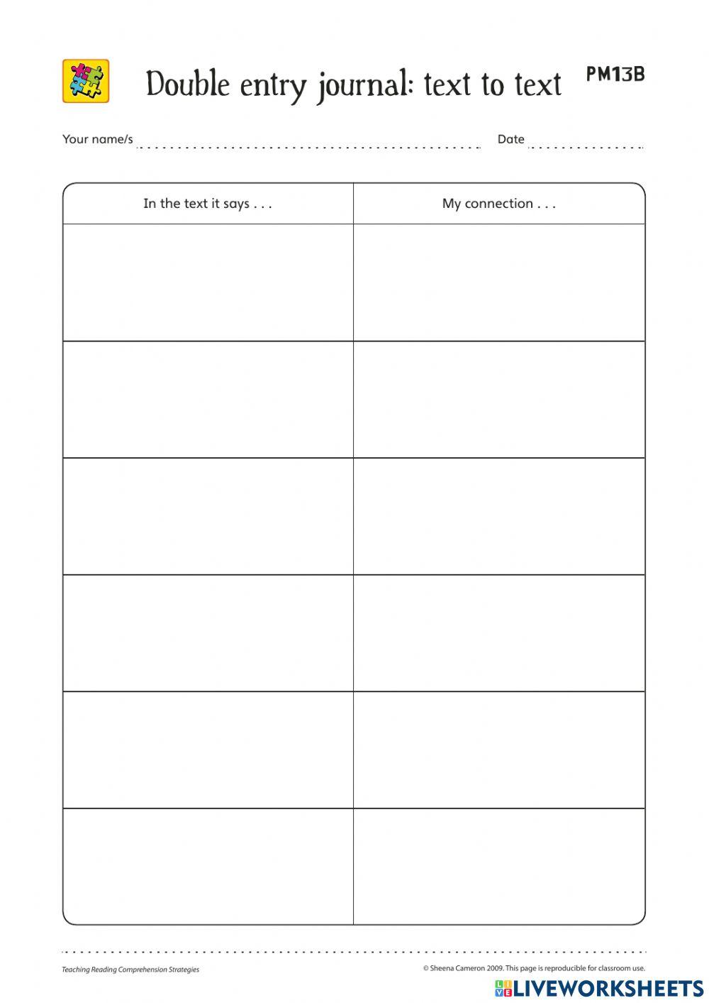 double entry journal printable