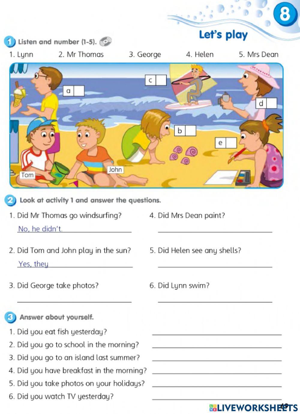 Sj 3 module 8 exercise | Live Worksheets