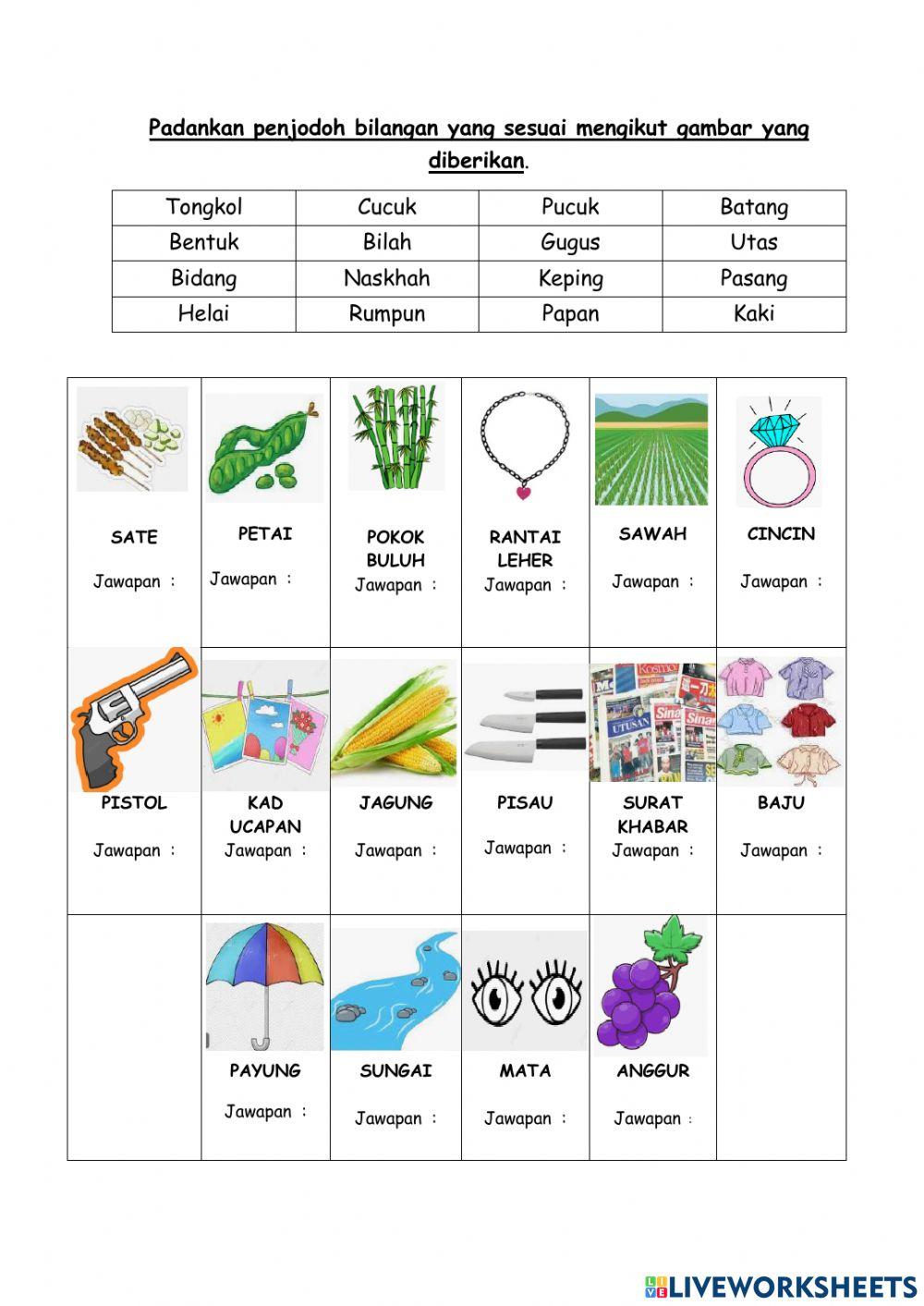 Penjodoh Bilangan Online Exercise For 3 6 Live Worksheets