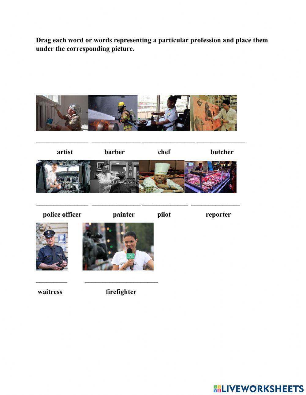 PROFESSIONS online exercise for | Live Worksheets