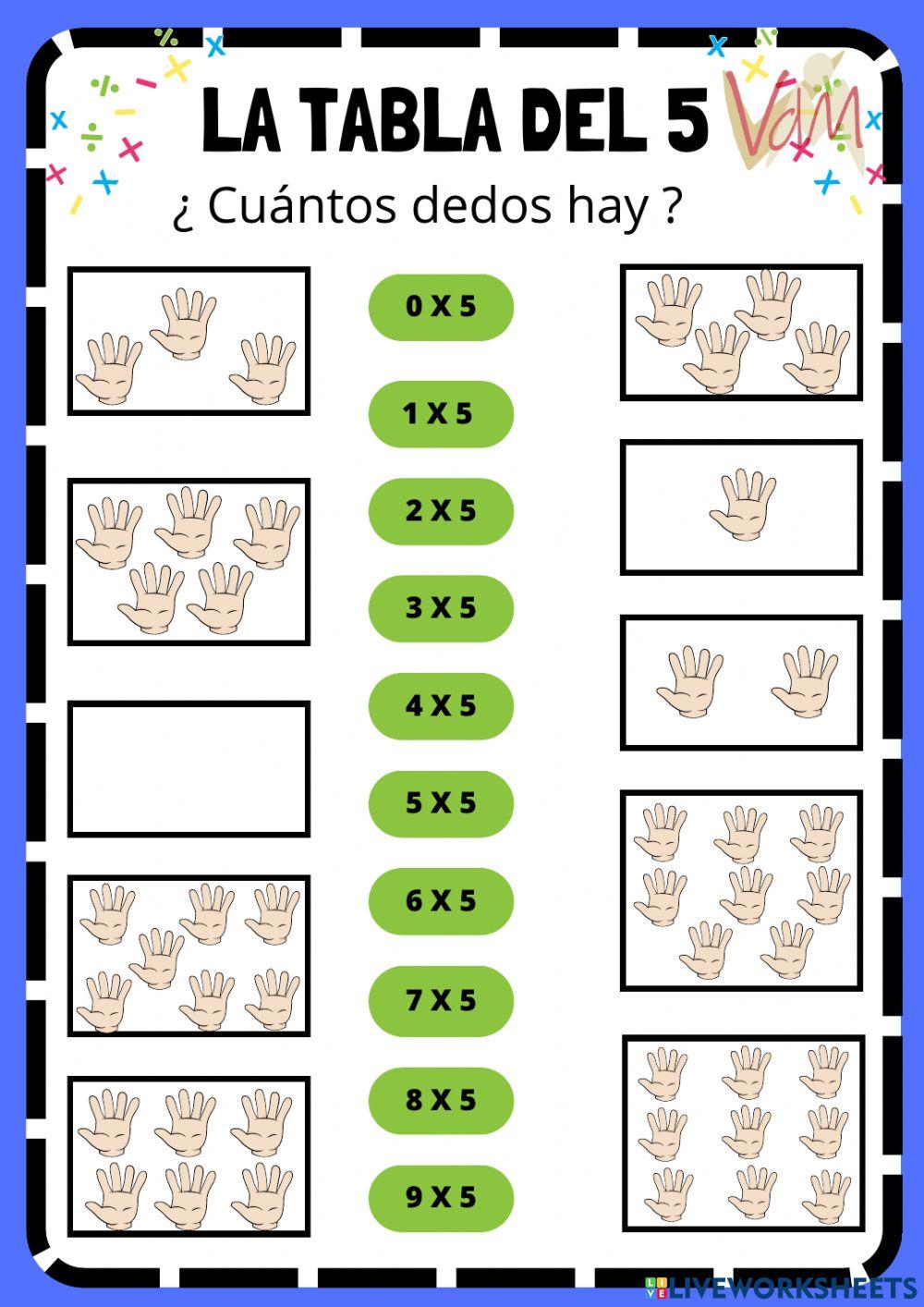 7082058 | La tabla de 5 | RAMAGA | LiveWorksheets