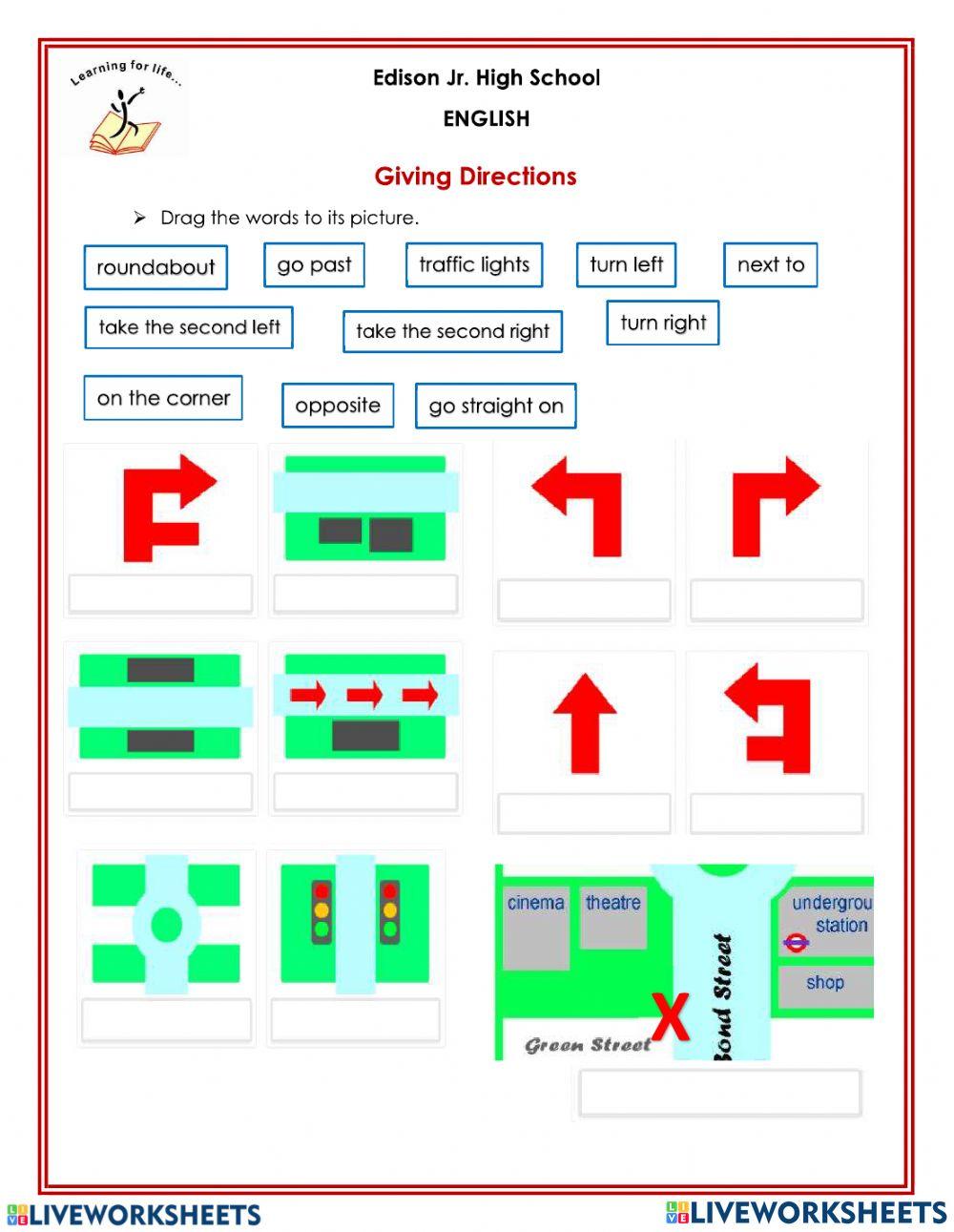 Giving directions online exercise for | Live Worksheets