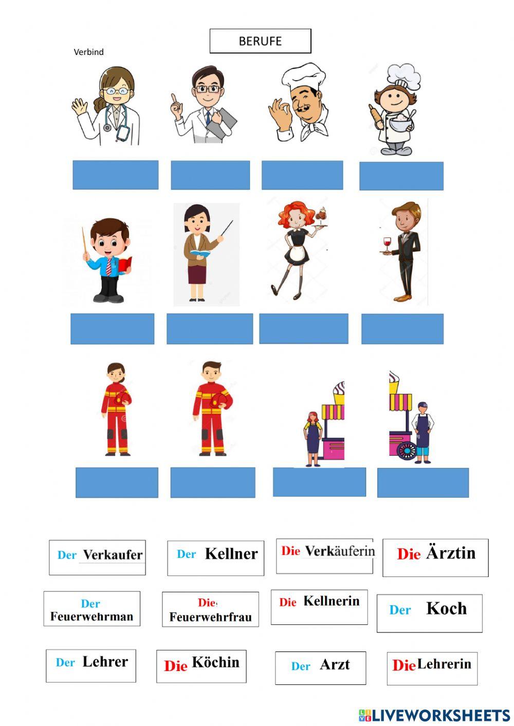Berufe | Free Interactive Worksheets | 7014509