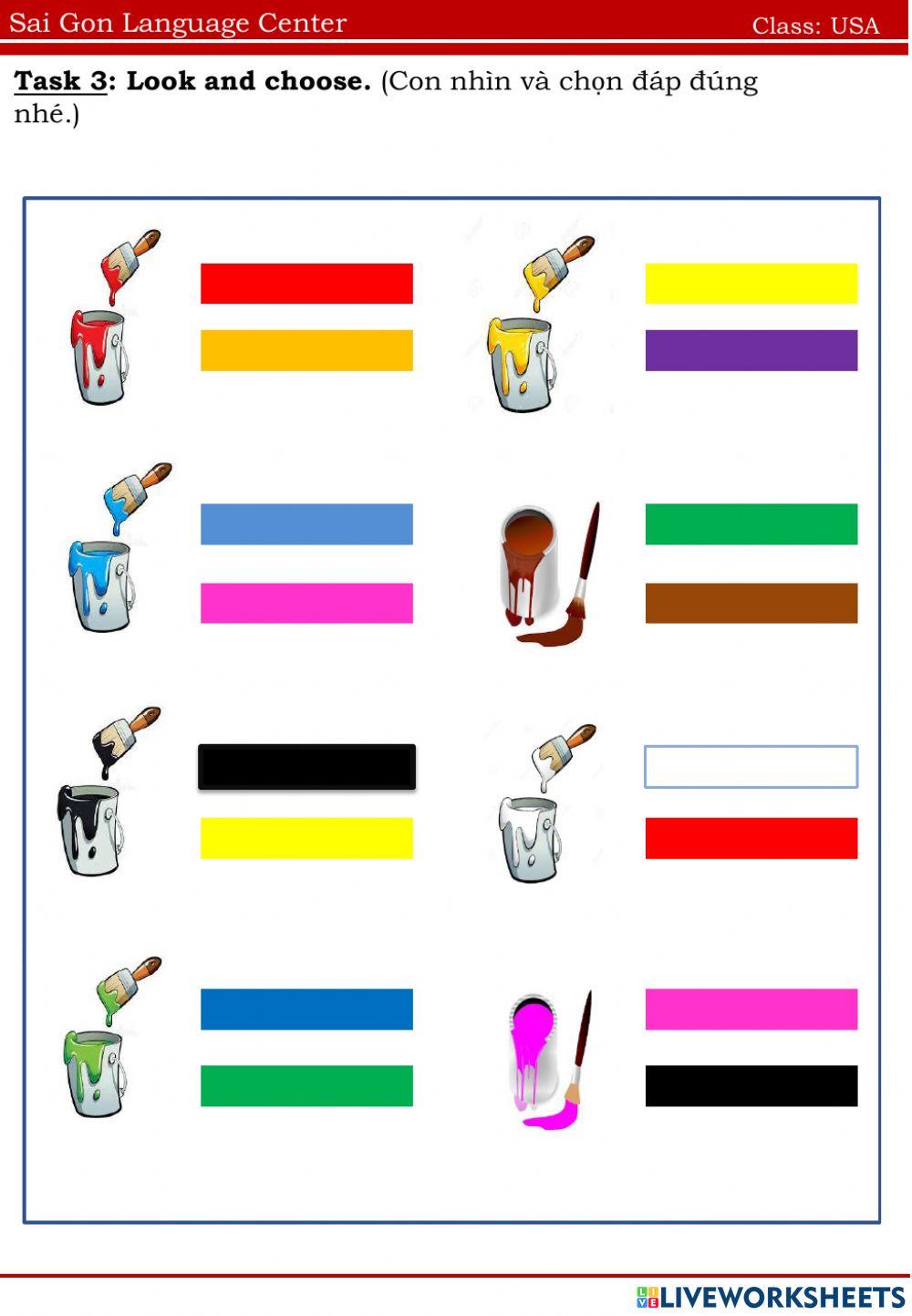 Usa Colors - A2 worksheet | Live Worksheets