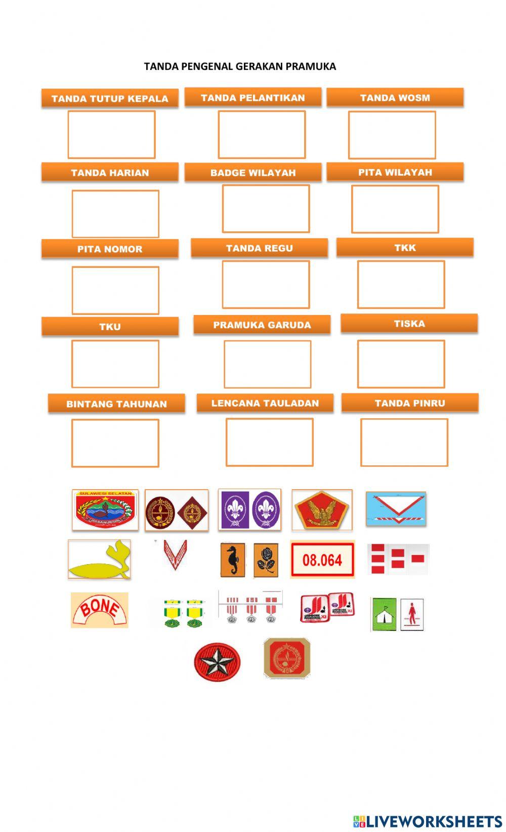 quiz TANDA PENGENAL GERAKAN PRAMUKA online exercise for | Live Worksheets