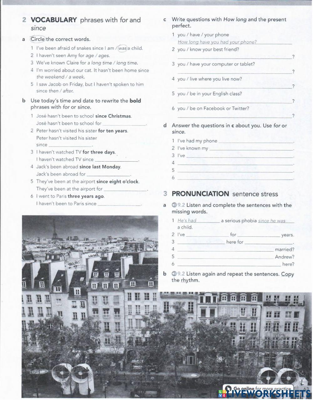 pre inter 9b online exercise for | Live Worksheets