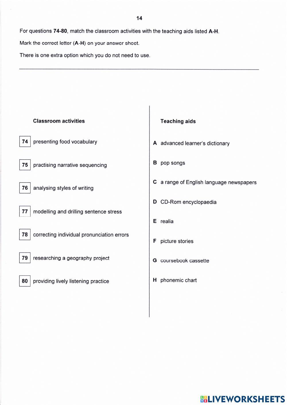 TKT M2-SUPPLEMENTARY MATERIALS - TEACHING AIDS 6971731
