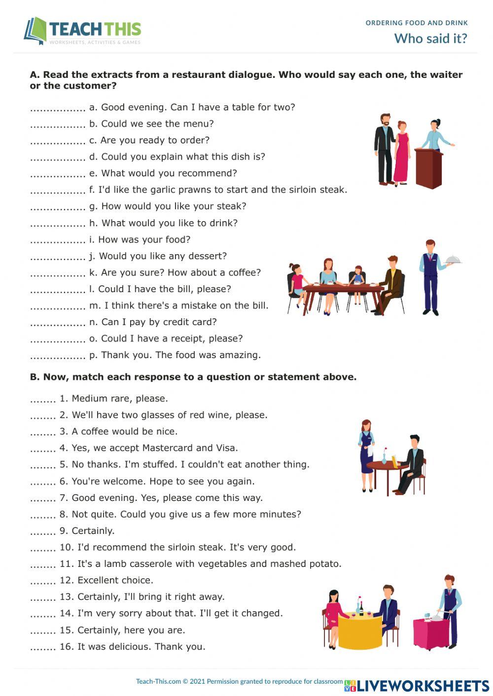 At a restaurant - Customer or waiter? 6969262