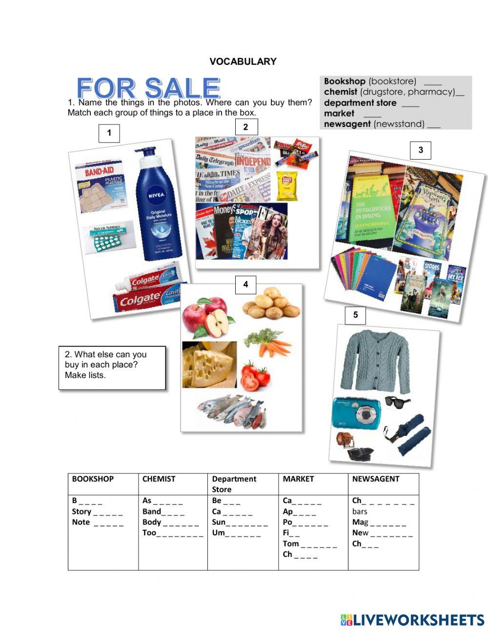 7143384 | Shops | elizastaiza | LiveWorksheets