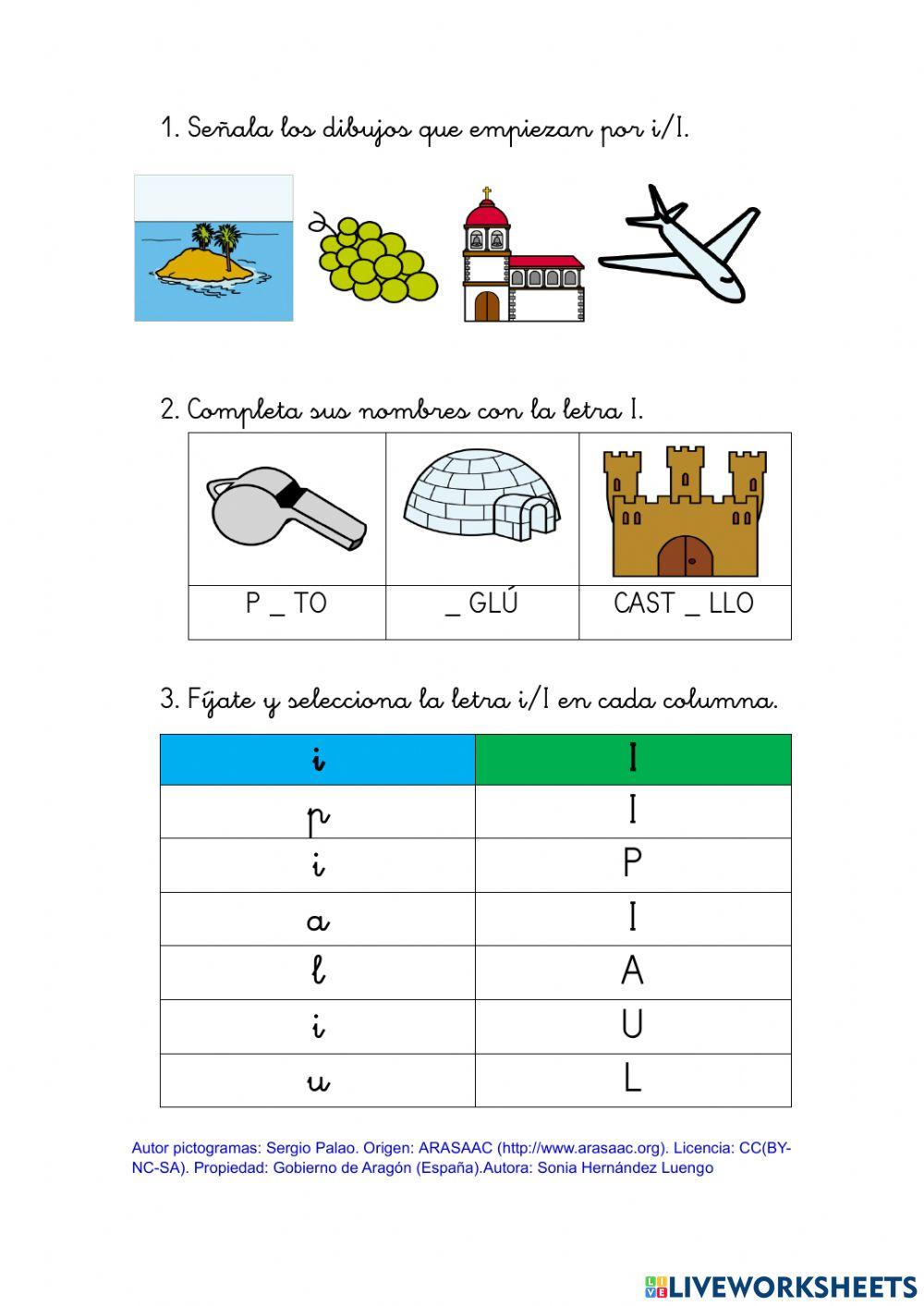 LETRA I-i worksheet | Live Worksheets