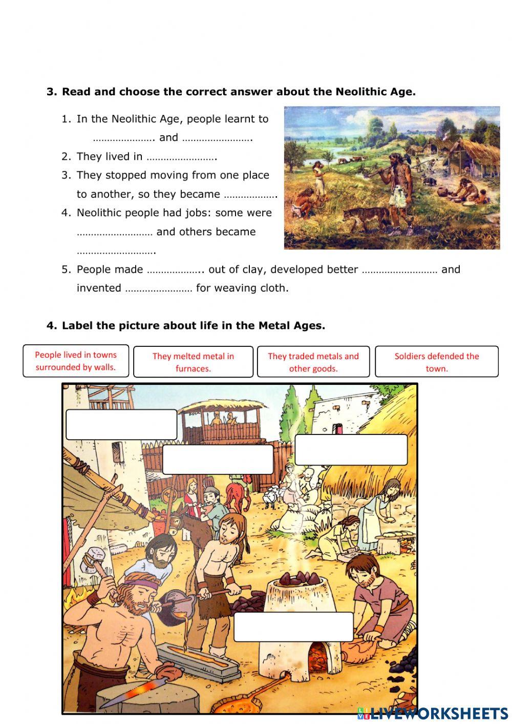 Prehistory in t… | Free Interactive Worksheets | 7014779