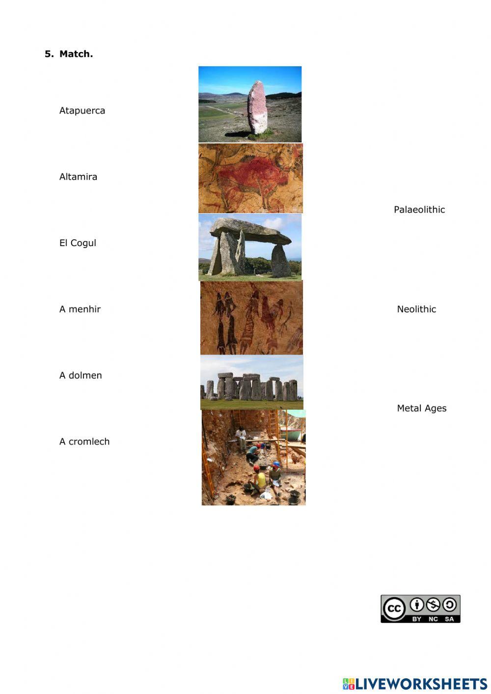 Prehistory in t… | Free Interactive Worksheets | 7014779