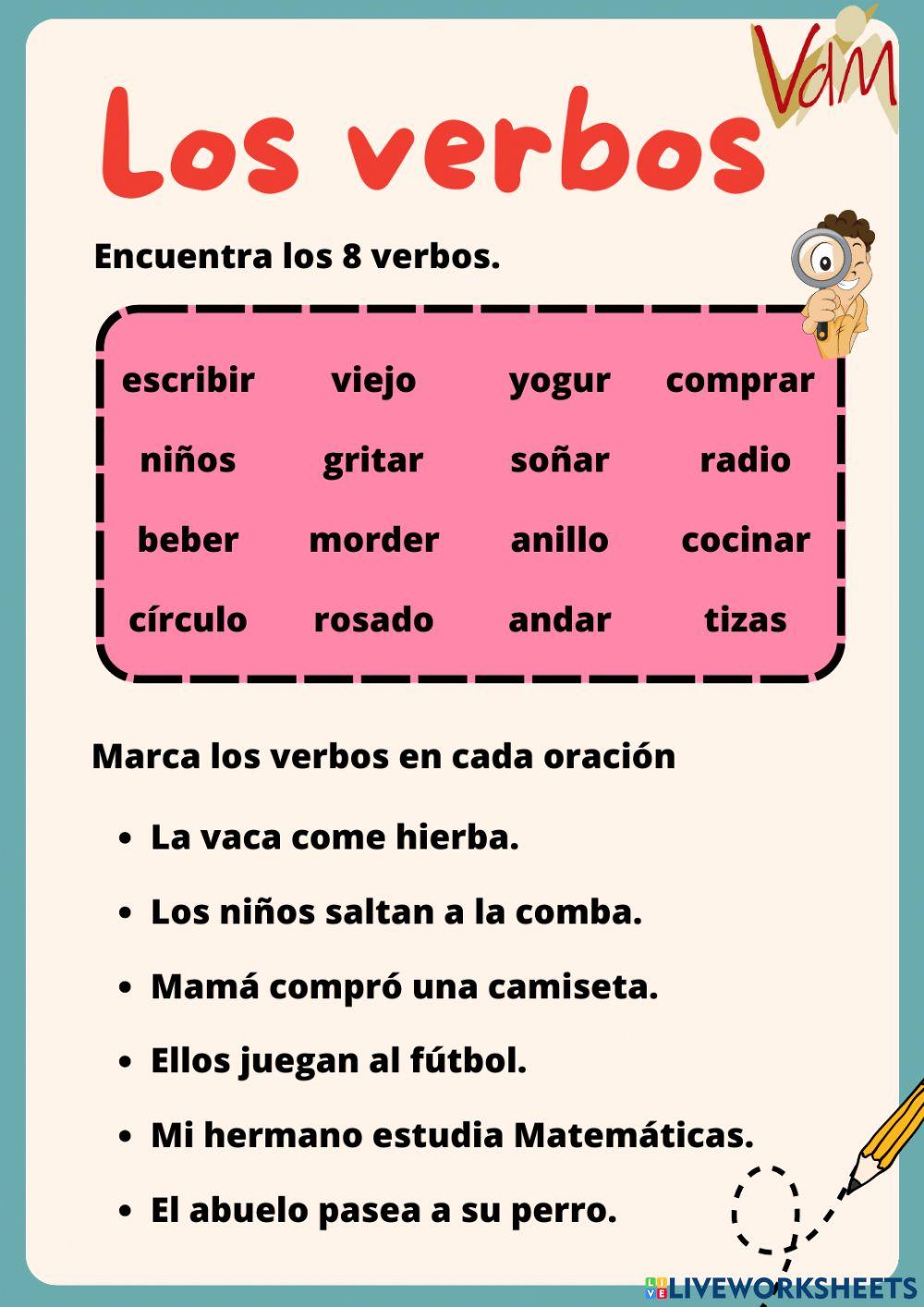 Los verbos online exercise for 2º PRIMARIA | Live Worksheets